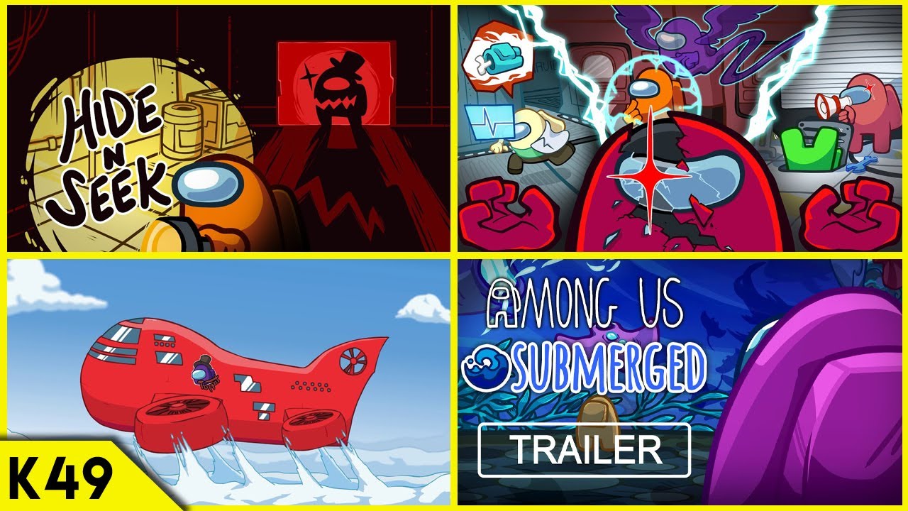 Among Us All New Updates Trailers (Hide & Seek, Roles, New maps ...